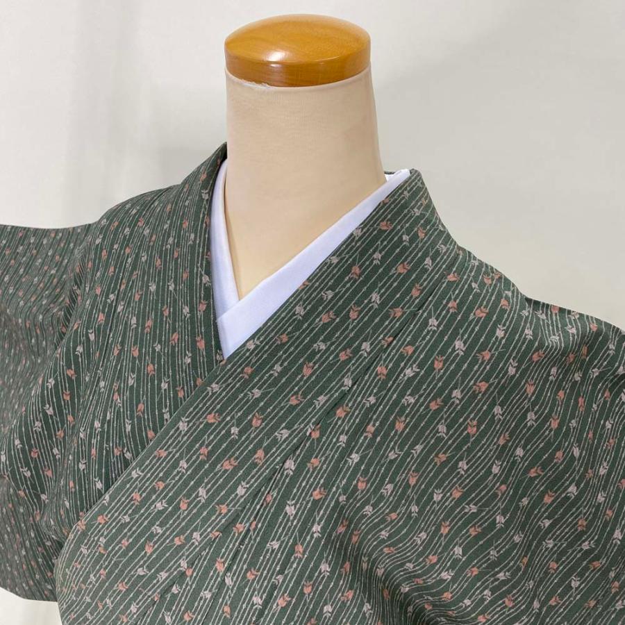 小紋 洗える着物 裄60cm 身丈150cm 花柄 袷 お洒落着 普段着 ポリエステル 緑 美品 M サイズ 3380 : 33800105 : 祥美苑ハートランド - 通販 - Yahoo ...