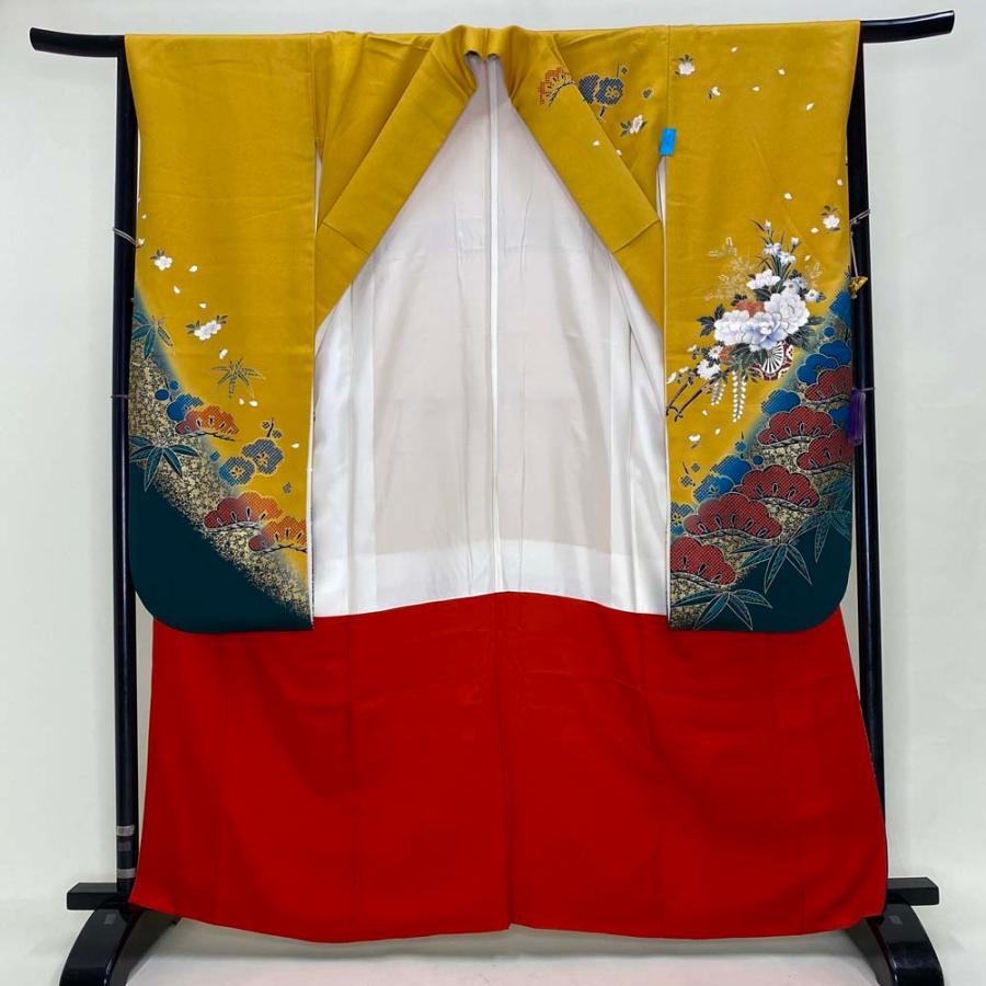 振袖 中古 黄色 古典 裄65cm 身丈165cm 正絹 美品 Mサイズ 成人式 3388 : 33880101 : 祥美苑ハートランド - 通販 - Yahoo!ショッピング
