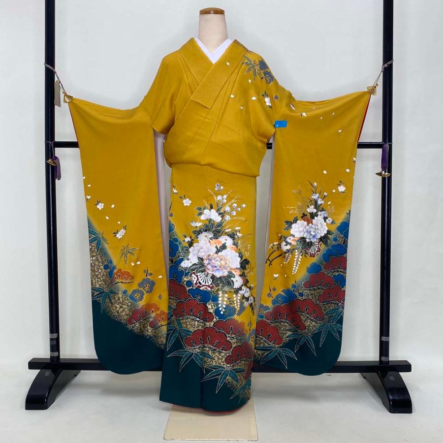 振袖 中古 黄色 古典 裄65cm 身丈165cm 正絹 美品 Mサイズ 成人式 3388 : 33880101 : 祥美苑ハートランド - 通販 - Yahoo!ショッピング