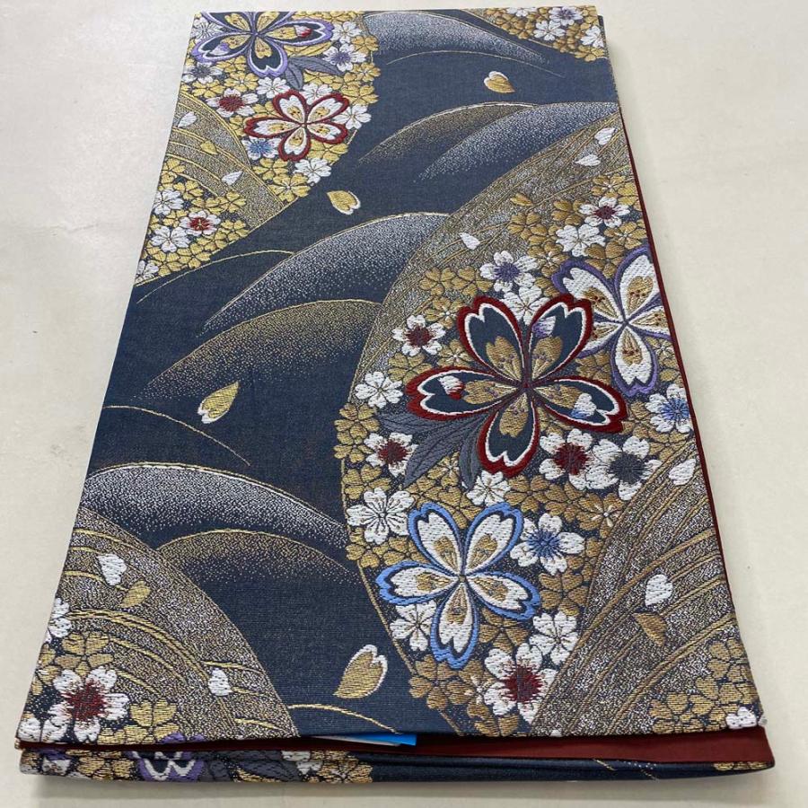 振袖用袋帯 訳あり 成人式 帯 袋帯 中古 リサイクル 礼装 振袖 正絹 仕立て上がり 金 紺 432cm 3453 : 祥美苑ハートランド - 通販 - Yahoo!ショッピング