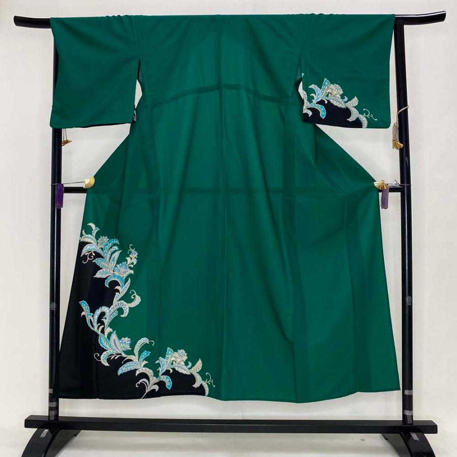 訪問着 付け下げ 洗える着物 単衣 胴抜き 礼装 ポリエステル 裄67.2cm Aランク M サイズ 緑 3722 : 祥美苑ハートランド - 通販 - Yahoo!ショッピング