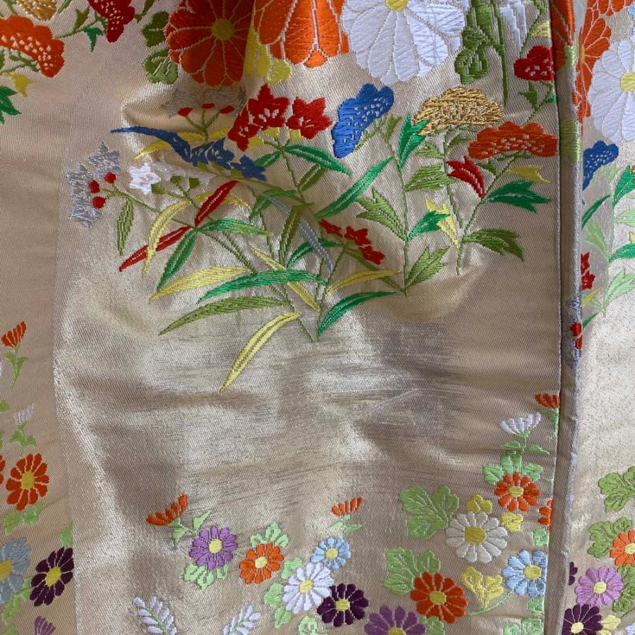 色打掛 正絹 鶴 刺繍 金 打掛 Lサイズ 裄67.5 花嫁衣裳 婚礼 リサイクル 中古 ブライダル ウエディング 着物 3966 : 祥美苑ハートランド - 通販 - Yahoo!ショッピング