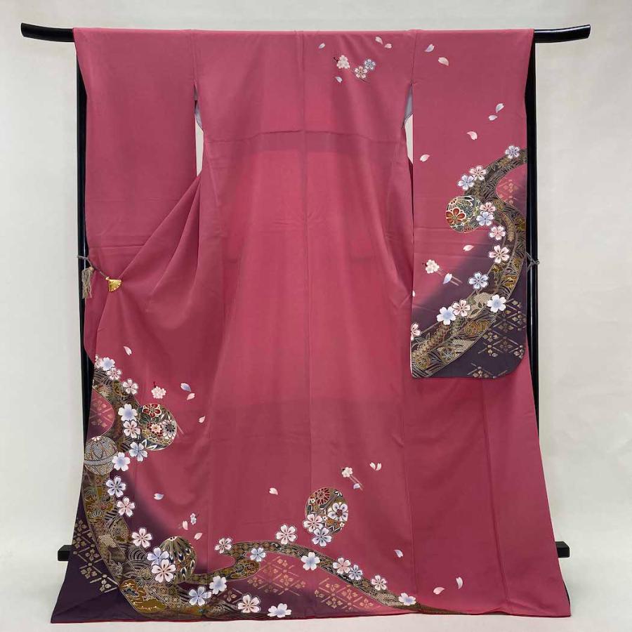 振袖 中古 グレー ピンク 正絹 古典 裄67.5cm 身丈177cm 美品 L サイズ 成人式 4052 : 祥美苑ハートランド - 通販 - Yahoo!ショッピング