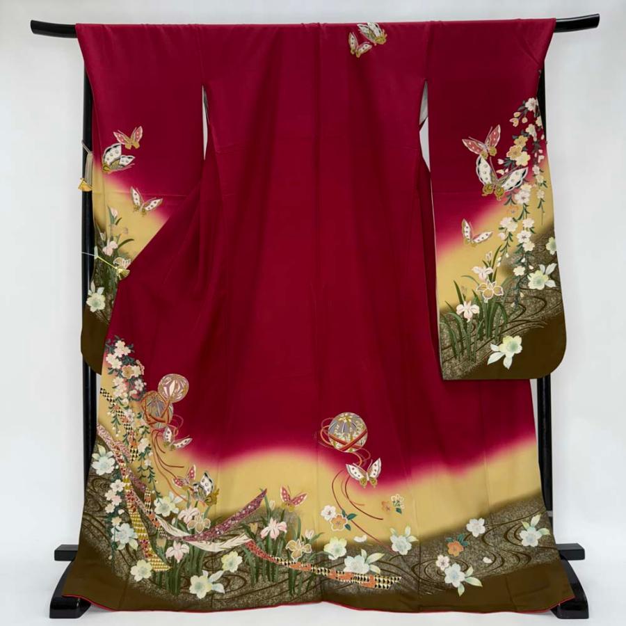 振袖 中古 赤色 正絹 古典 裄71.1cm 身丈172cm 美品 LL サイズ 成人式 4463 : 祥美苑ハートランド - 通販 - Yahoo!ショッピング