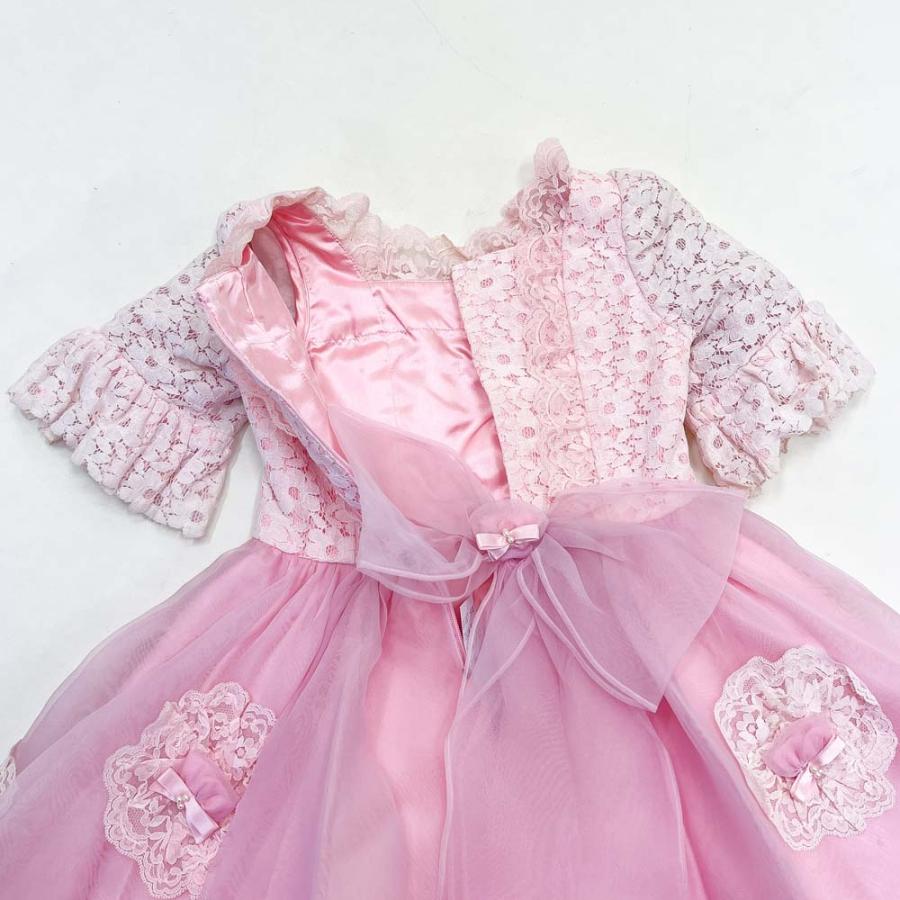 中古 キッズドレス 子どもドレス ふわふわドレス ピンク 5-6才 110cm程度 こどもドレス ロングドレス 結婚式 発表会 KD-34 ...