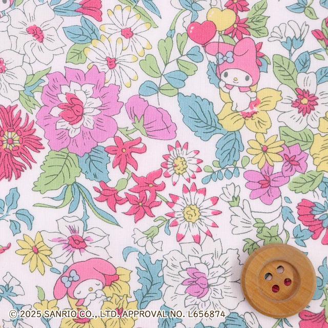 マイメロディ×リバティ・ファブリックス タナローン『Emily Song エミリー・ソング』ピンク＆イエロー（DC30710/J25A ...