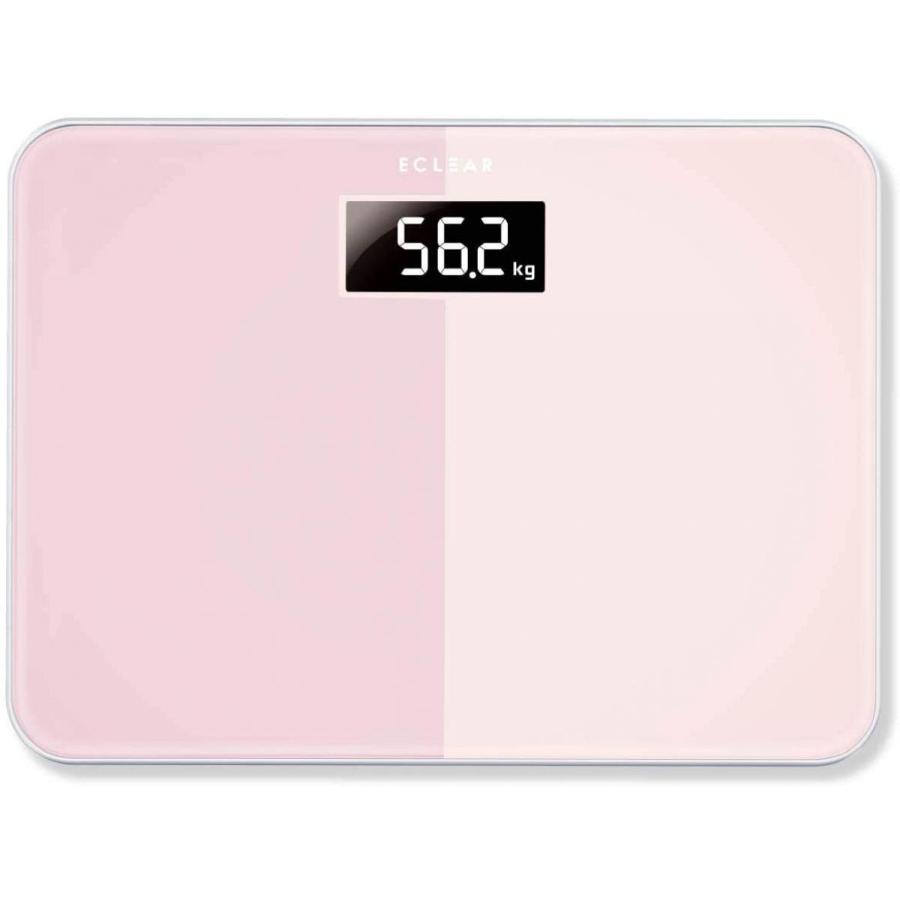 ECLEAR エレコム HCS-S01PN エクリア 体重計 ピンク ガラス天板 スリム コンパクト シンプル おしゃれ セパレートデザイン 見やすい APP対応 : ダイユーエイト収納ナビ ...