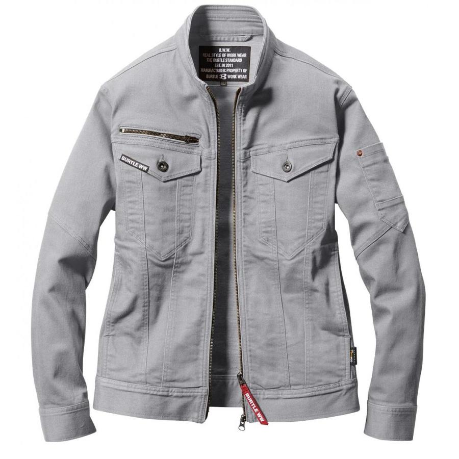 BURTLE バートル ジャケット 5001-60 3Lサイズ アッシュグレーコーデュラ ストレッチデニム 長袖ジャケット 伸縮 作業着 作業服 おしゃれ ダブルジップ : ダイユーエイト収納 ...