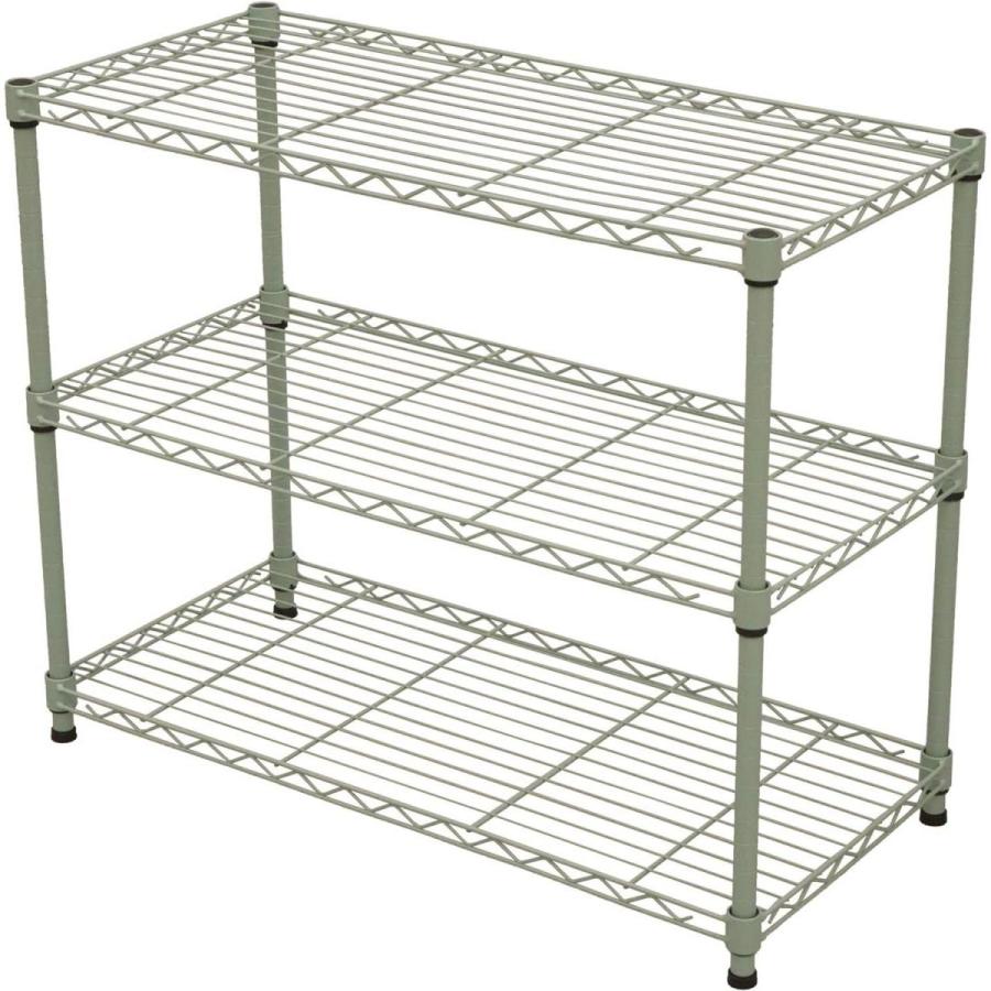 エイ・アイ・エス 【I】エイ・アイ・エス AIS メタルラック 本体 グリーン 幅75x奥行35x高さ61.8cm NS7535-1GR 19Φスチールラック 3段 棚 お客様組立【北海道 ...