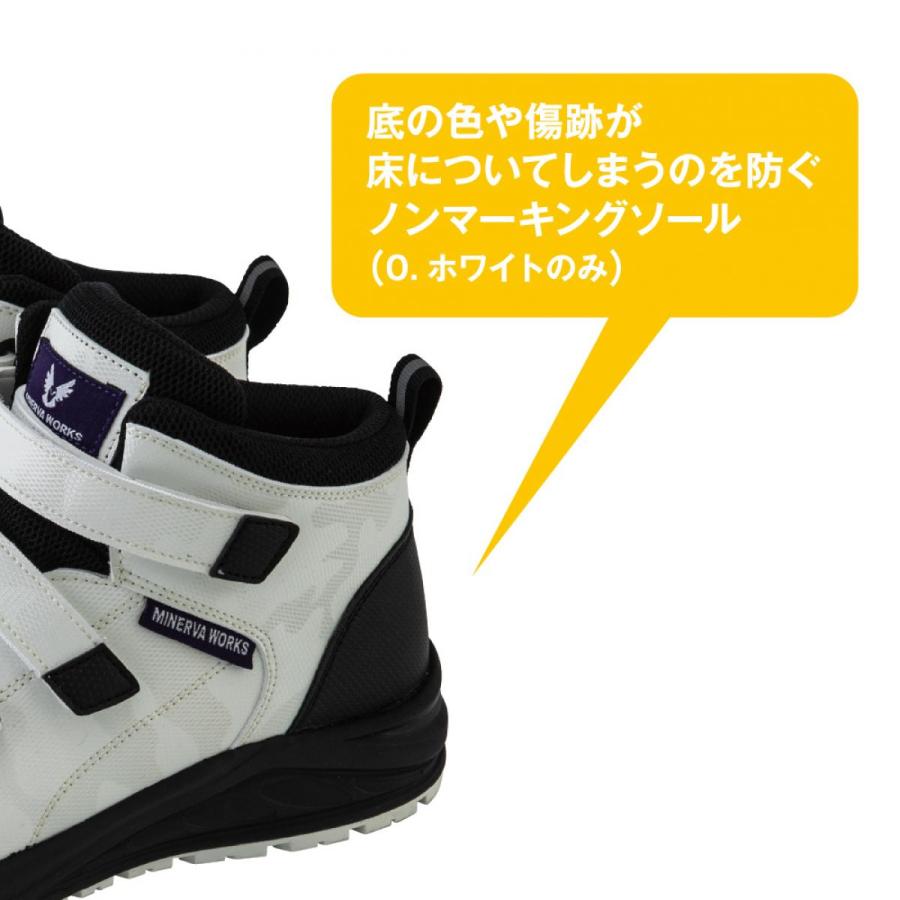 コーコス MINERVA WORKS プロスニーカー ホワイト 28cm MW-3300 安全靴 作業靴 JSAA B種 認定品 樹脂先芯 耐油底 ワークシューズ : ダイユーエイト収納ナビ ...