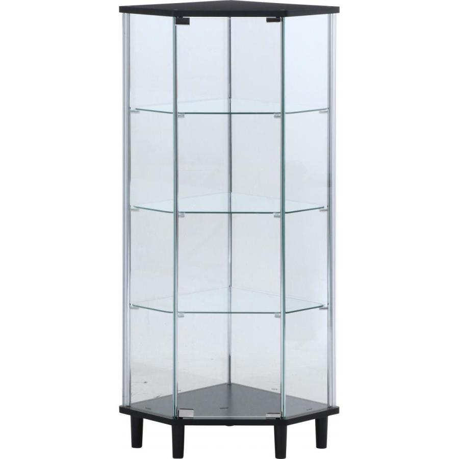 【I】不二貿易 ガラスコレクションコーナーボード ブラック お客様組立 収納 99488 TMG-G148 ブラック【北海道・沖縄・離島不可 ...