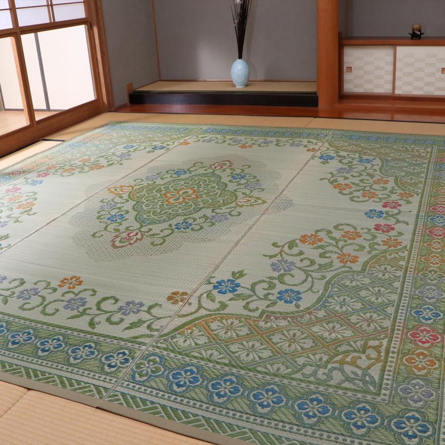 イケヒコ 【I】【代引不可】イケヒコ 国産い草 花ござ 上敷き アシック グリーン 約191×286cm(本間3畳) カーペット ラグ 4111013【北海道・沖縄・離島不可】 : ダイユー ...