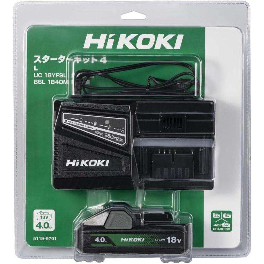 HiKOKI ハイコーキ スターターキット4 UC18YFSL(L) 充電器(UC18YFSL)+18V蓄電池(BSL1840M) 4.0Ah ...
