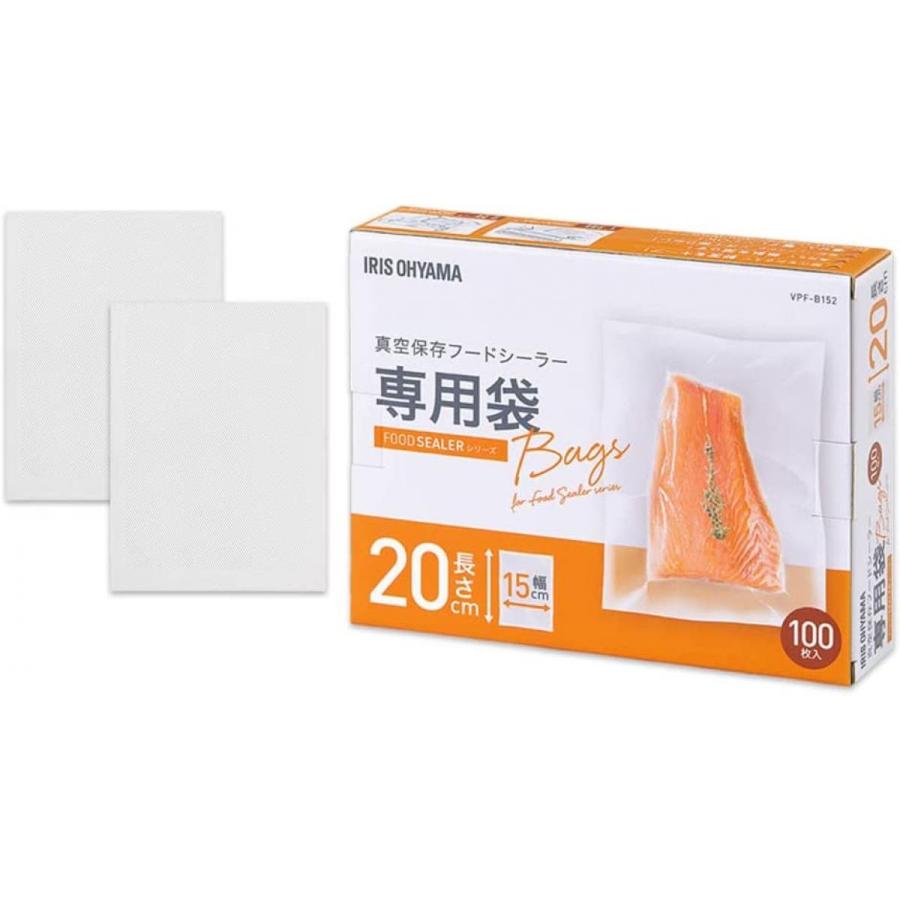 IRIS OHYAMA アイリスオーヤマ 真空保存フードシーラー 専用袋 100枚入り 幅15cm×長さ20cm VPF-B152 : ダイユーエイト収納ナビ.com - 通販 - Yahoo ...