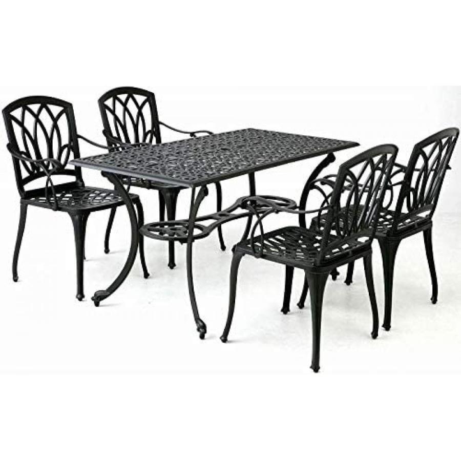 タカショー Takasho テーブルセット アル・カウン ダイニングテーブル 5点セット GSTY-12S5 ブラック サビに強い お庭 テラス : 4975149324989 : ダイユー ...