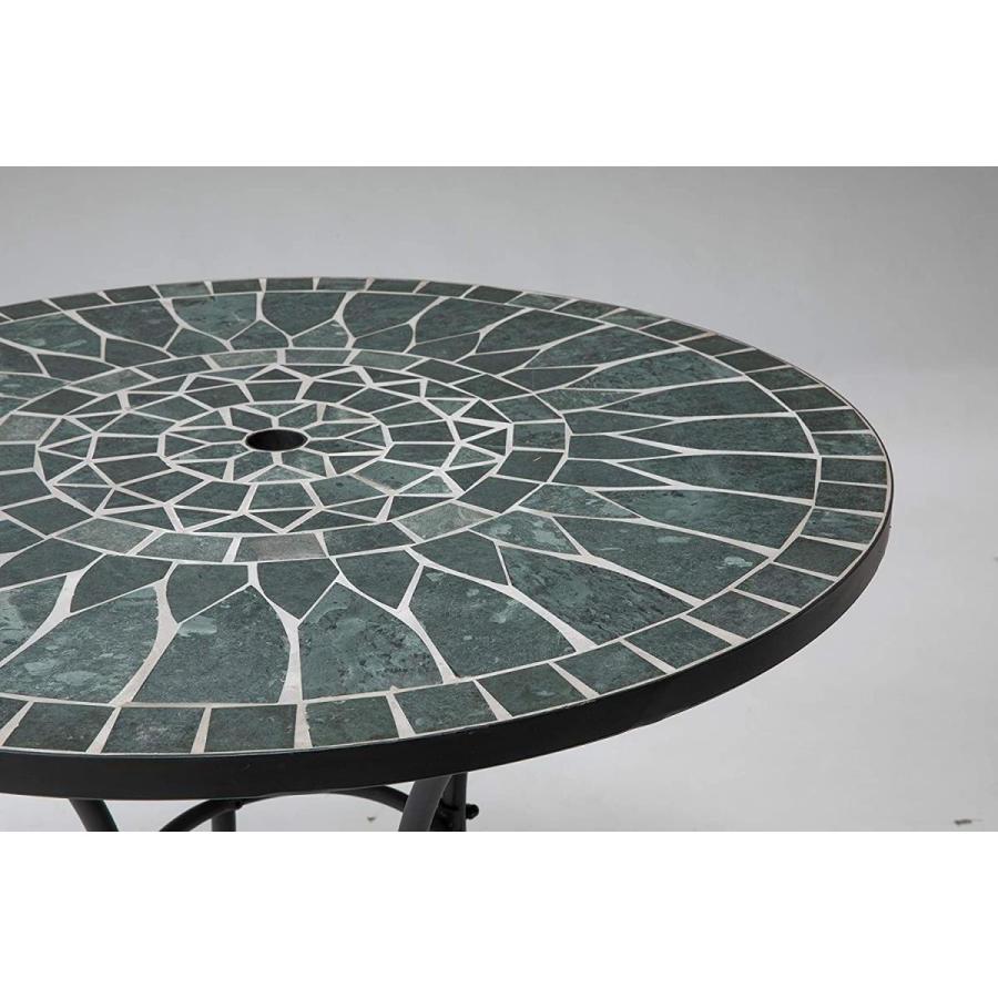 タカショー タンジール モザイクテーブル マーブルグリーン 90 MSF-29T 組立式 ガーデンテーブル スチール タイル パラソル穴 Takasho : ダイユーエイト収納ナビ.com ...