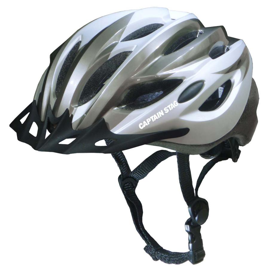 CAPTAIN STAG キャプテンスタッグ 自転車 ヘルメット Vento ヴェント XL シルバー Y-6517 ソフトシェル 60〜64cm未満 バイザー取り外し : ダイユーエイト収納 ...
