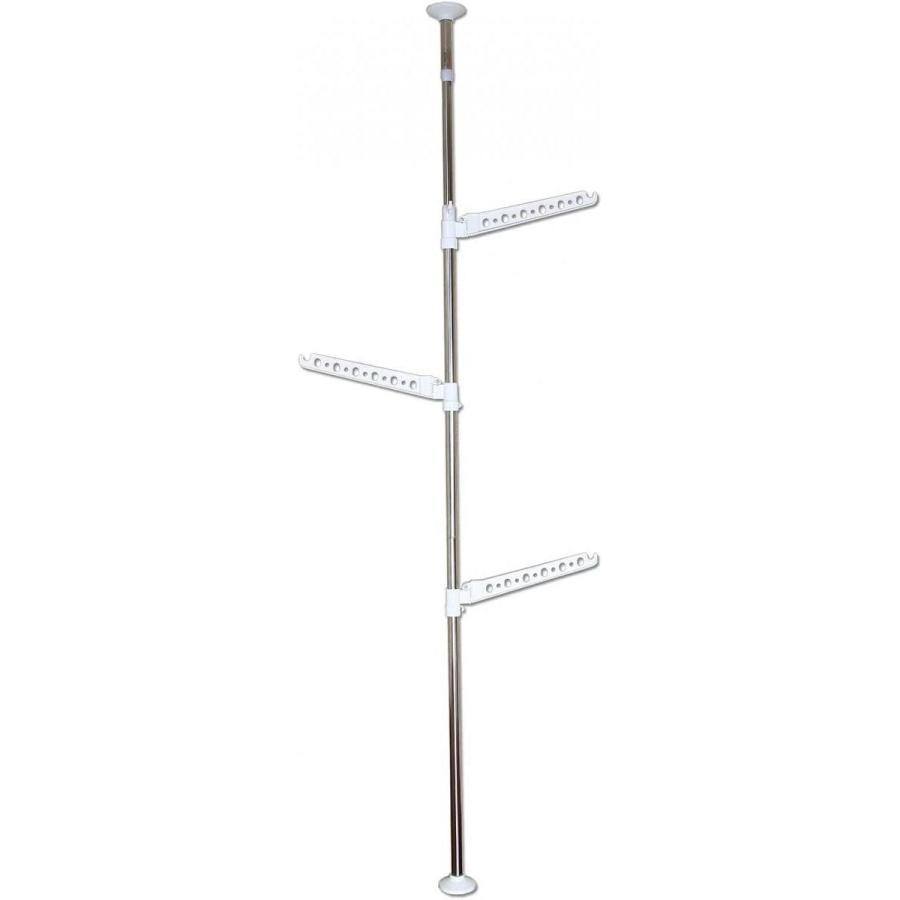 平安伸銅工業 SPLUCE 突っ張り 室内物干し ステンレス ハンガー 3本 高さ210〜280cm TMH-3 つっぱり ワンタッチ取付 HEIAN :4977612411028:ダイユー ...