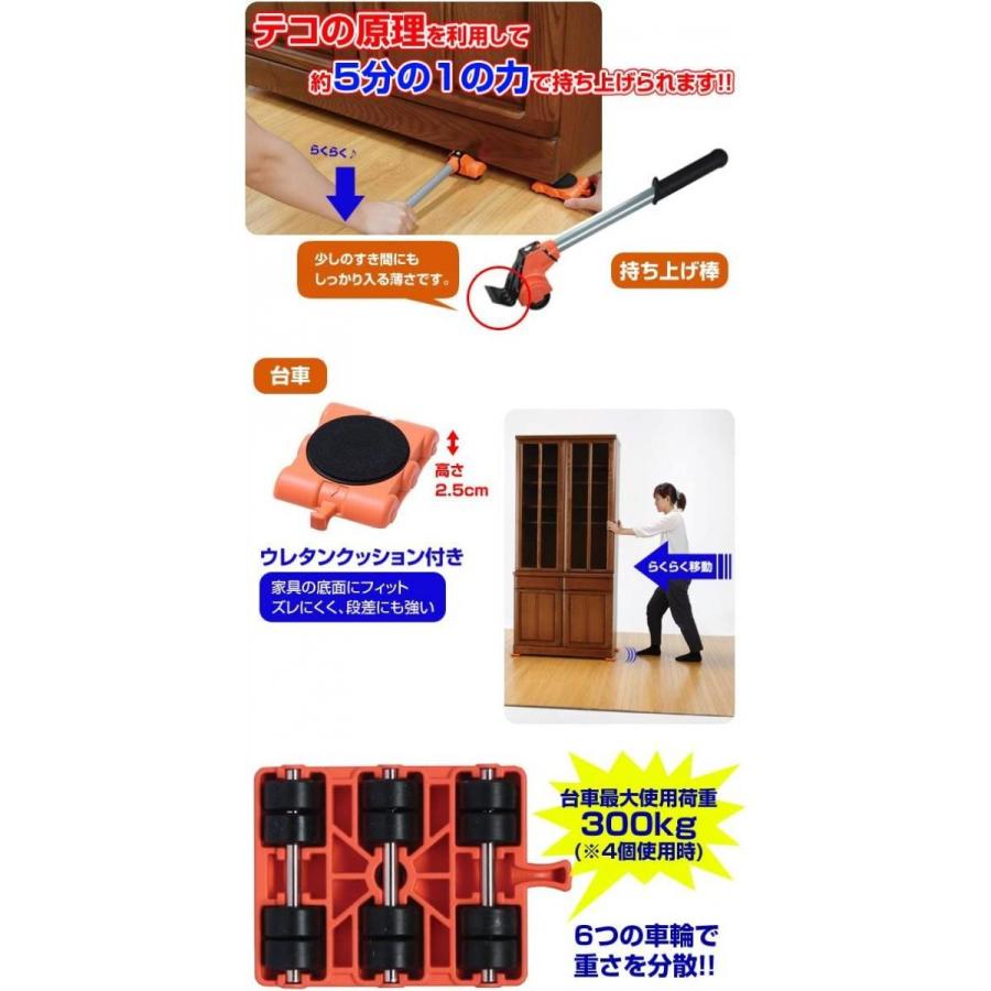 山善 家具移動 転がるキャリー ドーリー KGC-C6 テコの原理 持ち上げ 棒 ローラー 模様替え 引っ越し :4983771521850:ダイユーエイト収納ナビ.com - 通販 ...