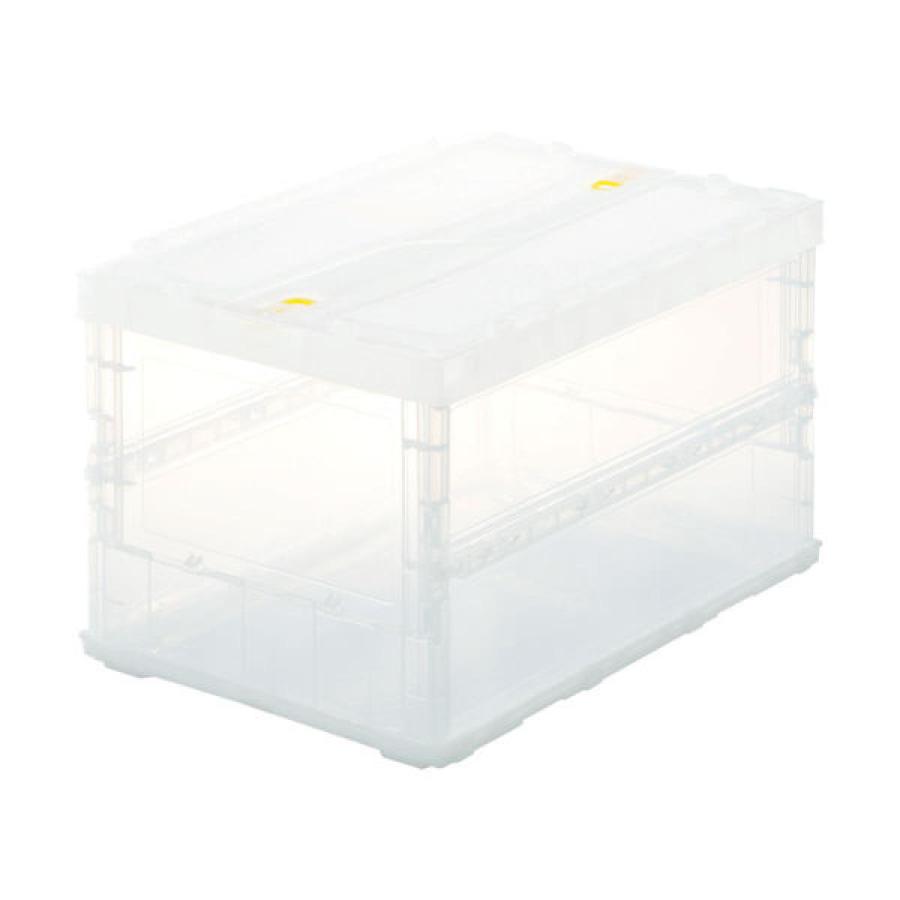 TRUSCO中山 トラスコ TRUSCO オリコン 薄型 折りたたみコンテナ 50L ロックフタ付 TSK-C50B 透明 透け コンテナ コンテナボックス 積み重ね : ダイユーエイト収納 ...