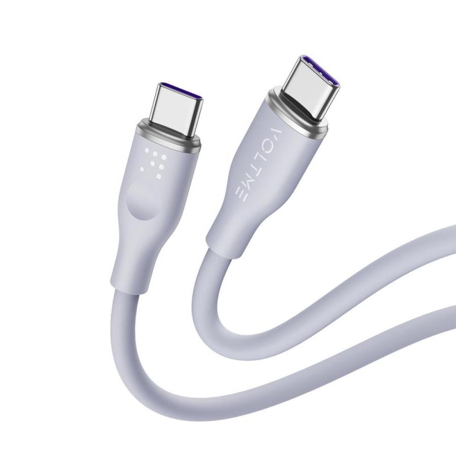 VOLTME ボルトミー 充電ケーブル USB-C＆USB-C 1m PD 対応 グレー 5A・100W データ転送 急速充電 シリコンケーブル CtoC C2144 : ダイユーエイト収納 ...