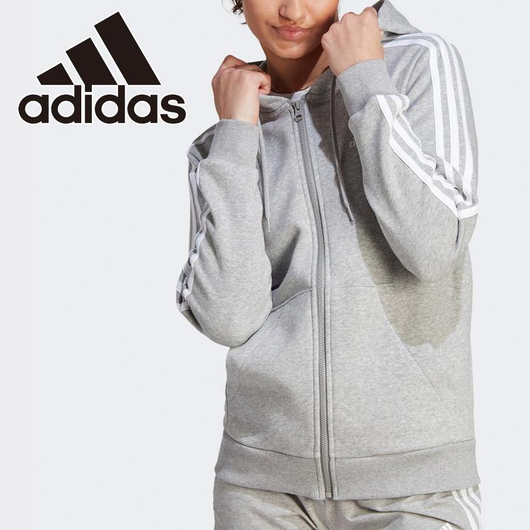 adidas アディダス W ESS 3S 裏起毛 スウェットFZフーディ DTA77-IM0236 レディース : Szone スポーツ ...