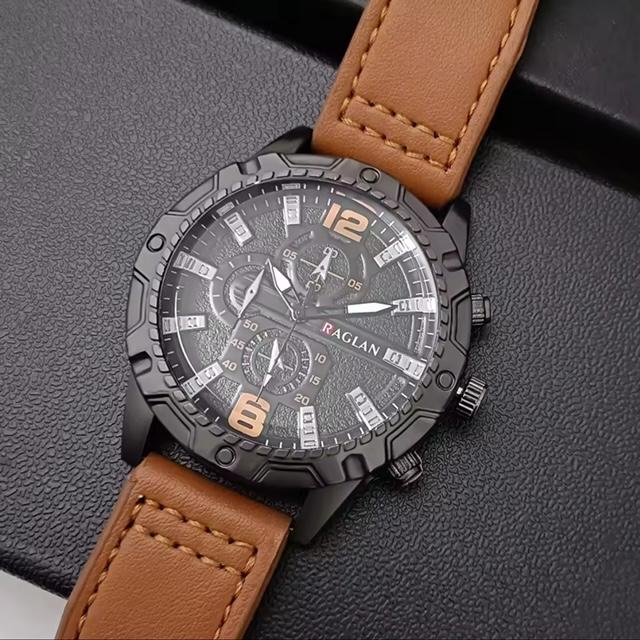 2 腕時計 時計 レザーベルト クォーツ レザー アナログ 革 メンズ オシャレ ウォッチ フォーマル 入学式 卒業式 男女兼用 ブラウン ...