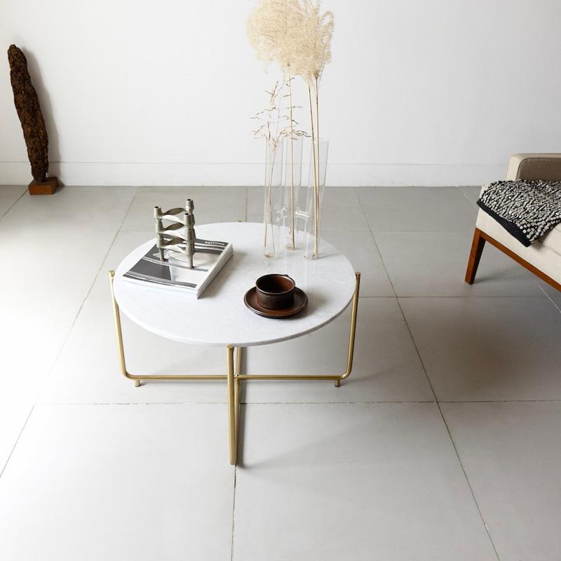 ZUIVER TIMPA MARBLE COFFEE TABLE センターテーブル 大理石 幅70cm ホワイト マーブル 北欧 円形 ...