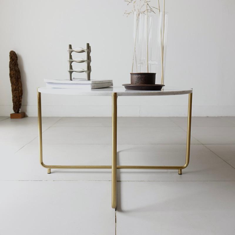 ZUIVER TIMPA MARBLE COFFEE TABLE センターテーブル 大理石 幅70cm ホワイト マーブル 北欧 円形 ...