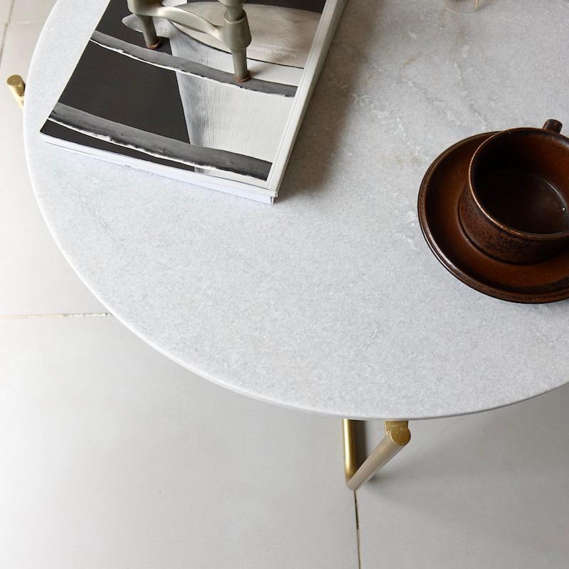 ZUIVER TIMPA MARBLE COFFEE TABLE センターテーブル 大理石 幅70cm ホワイト マーブル 北欧 円形 ...