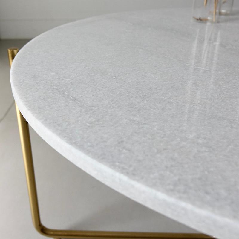 ZUIVER TIMPA MARBLE COFFEE TABLE センターテーブル 大理石 幅70cm ホワイト マーブル 北欧 円形 ...