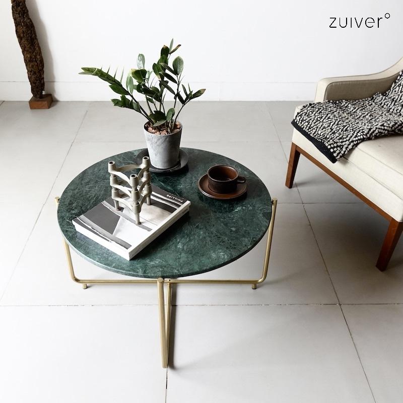 ZUIVER TIMPA MARBLE COFFEE TABLE センターテーブル 大理石 幅70cm グリーン マーブル 北欧 円形 ...