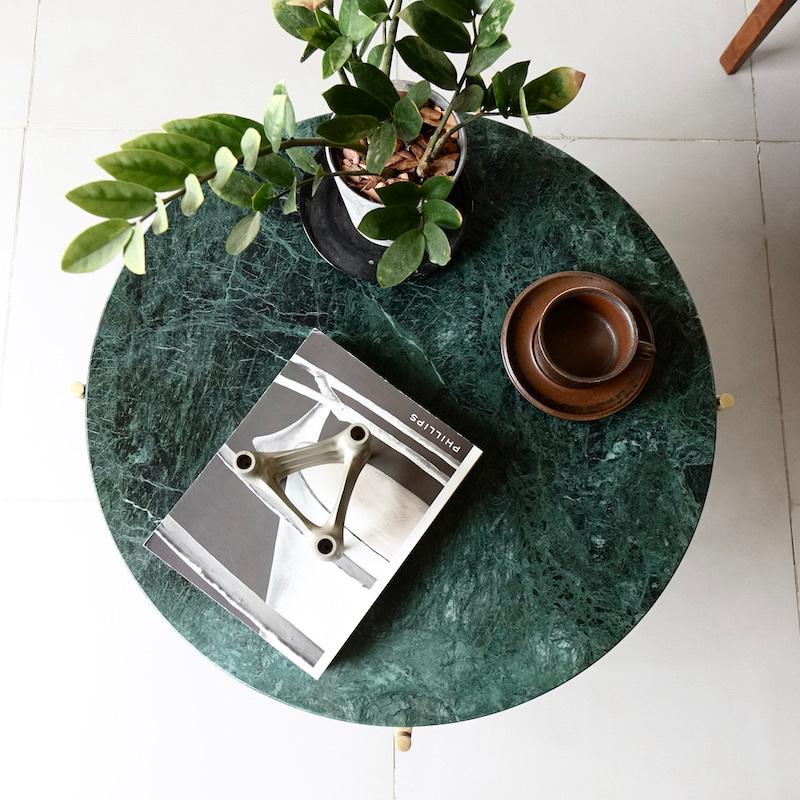 ZUIVER TIMPA MARBLE COFFEE TABLE センターテーブル 大理石 幅70cm グリーン マーブル 北欧 円形 ...