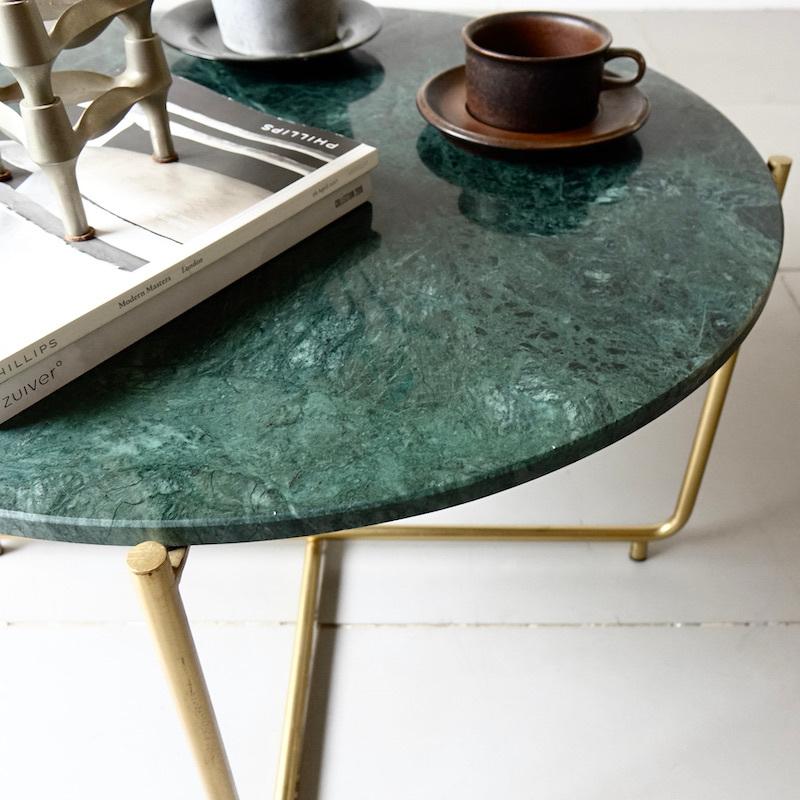 ZUIVER TIMPA MARBLE COFFEE TABLE センターテーブル 大理石 幅70cm グリーン マーブル 北欧 円形 ...