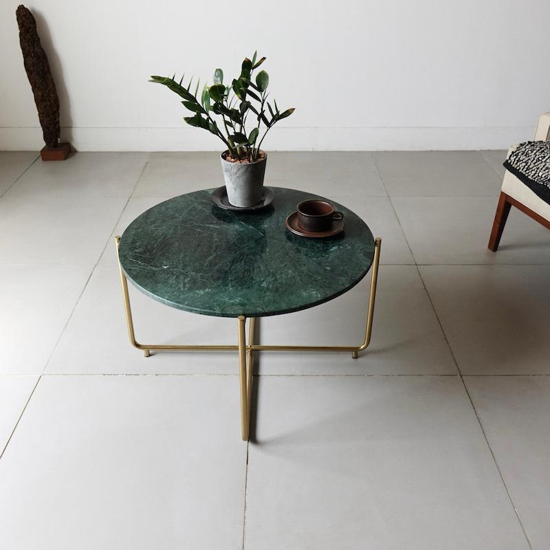 ZUIVER TIMPA MARBLE COFFEE TABLE センターテーブル 大理石 幅70cm グリーン マーブル 北欧 円形 ...