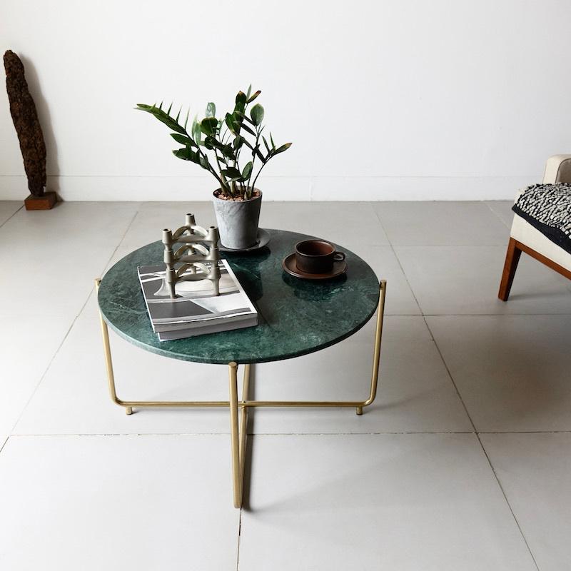 ZUIVER TIMPA MARBLE COFFEE TABLE センターテーブル 大理石 幅70cm グリーン マーブル 北欧 円形 ...