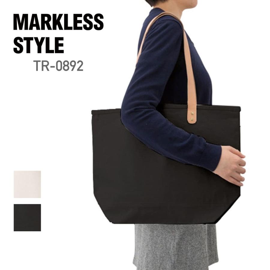ブランド登録なし トート バッグ 無地 MARKLESS STYLE マークレススタイル 14.0オンス 厚手 キャンバス レザー ハンドル ...