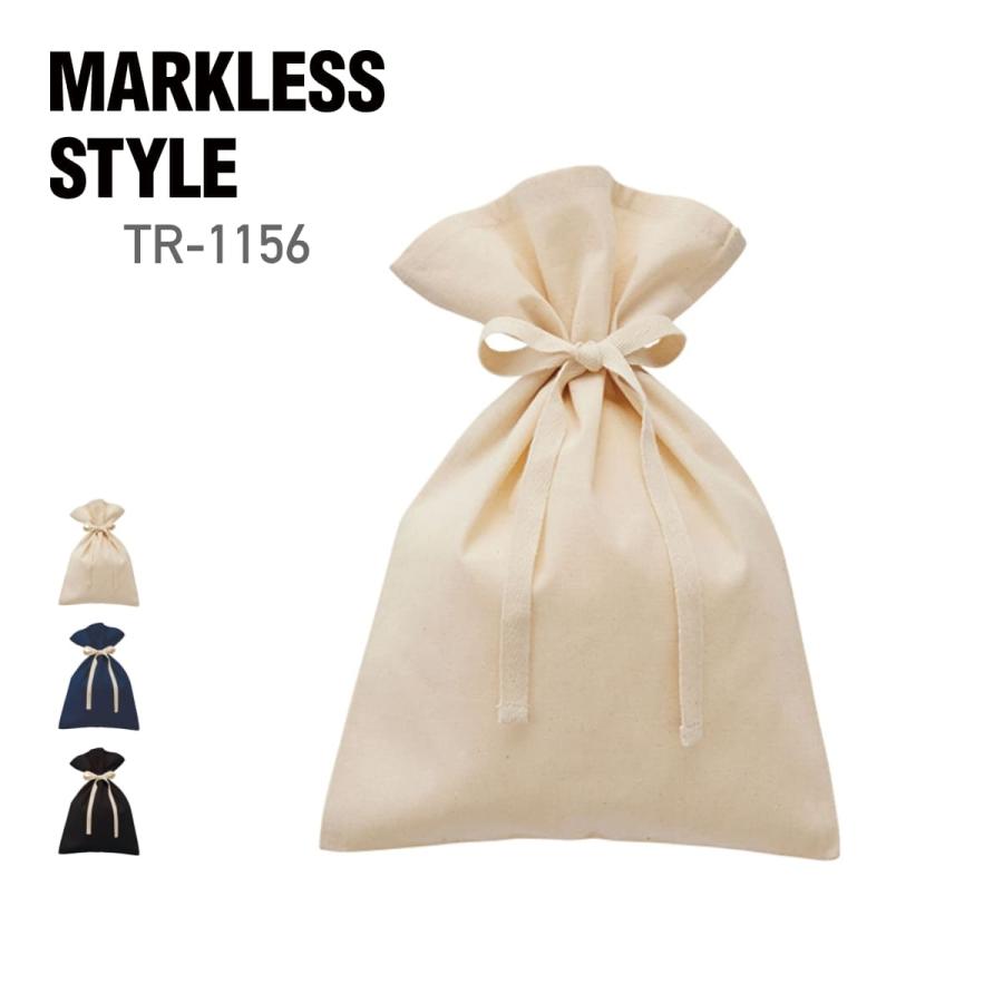巾着 無地 MARKLESS STYLE マークレススタイル 厚手コットン ラッピング巾着 (M) TR-1156 ラッピング プレゼント ギフト 小物入れ 紐付き 環境 エコ SDGs ...