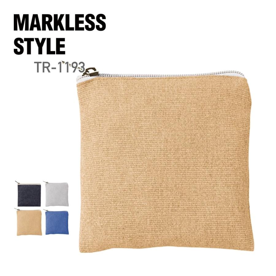 ポーチ 無地 MARKLESS STYLE マークレススタイル シャンブリック キャンバスフラットポーチ (SS) TR-1193 男女兼用 小物入れ 化粧 整理 環境 エコ SDGs ...