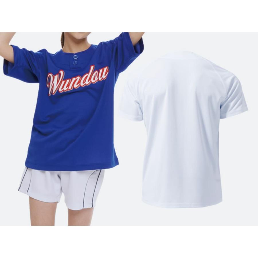tシャツ 半袖 wundou ウンドウ セミオープンベースボールシャツ P2710 吸汗 速乾 スポーツ チーム ユニフォーム 野球 クラブ 部活 練習着 試合 110cm-150cm :wd ...