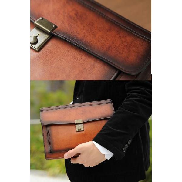 セカンド メンズ 本革 青木鞄 Lugard シャドー牛革 クラッチバッグ G-3