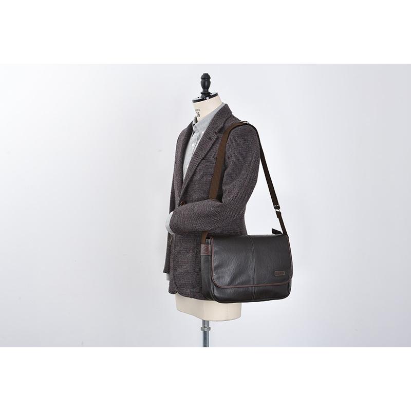 ショルダーバッグ メンズ 横型 POLOFIELD フラップショルダーバッグ