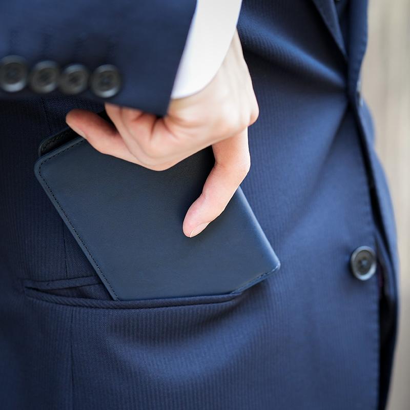 豊岡財布 craftsmanship ミドル財布 小銭入れあり AI（藍） 男性