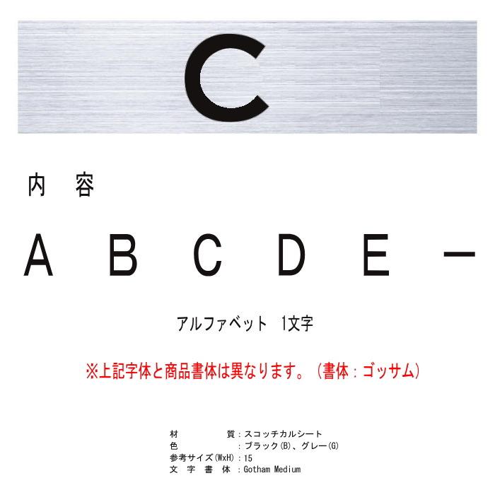 ナスタ ルームナンバー（切文字タイプ）KS-NG-1 ABCDE− 1文字 : ティーアップ ヤフー店 - 通販 - Yahoo!ショッピング