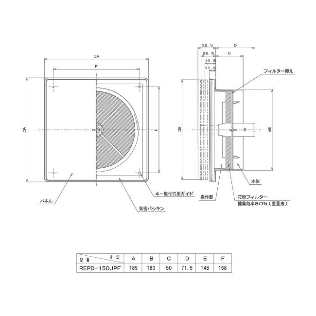 バクマ工業 REPD-150JPF 自然給気用 樹脂製プッシュ式レジスター 花粉フィルター付 操作部脱着式 : ティーアップ ヤフー店 - 通販 - Yahoo!ショッピング