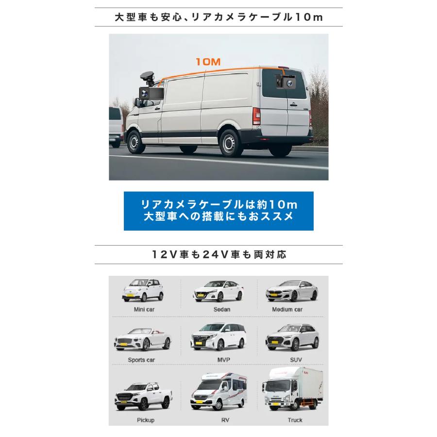 ドライブレコーダー ミラー型 前後カメラ 3カメラ 2カメラ 360度カメラ ナイトビジョン 暗視 AKEEYO AKY-NV-360 アキーヨ ドラレコ トラック 簡単 : TA ...