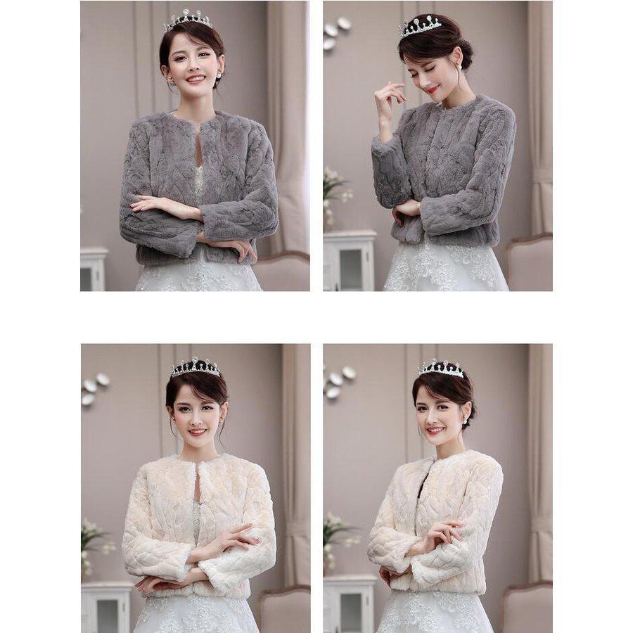 ブライダルケープ花嫁安いウエディングショール秋冬結婚式ファーボレロ