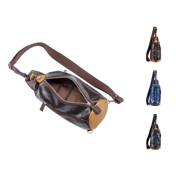 豊岡鞄 木和田正昭商店 558388 ブルー ORIGINAL BASIC 帆布PU×皮革ワンショルダーバッグ 送料無料 ボディバッグ 帆布 BLUE 青 かばん カバン バッグ 軽量 ...