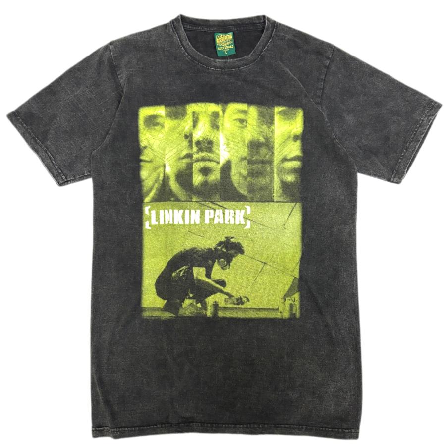 ロックTシャツ バンドTシャツ リンキンパーク 半袖 メンズ レディース ロック 黒 ブラック ニューメタル ヘヴィメタル ストーンウォッシュ ...