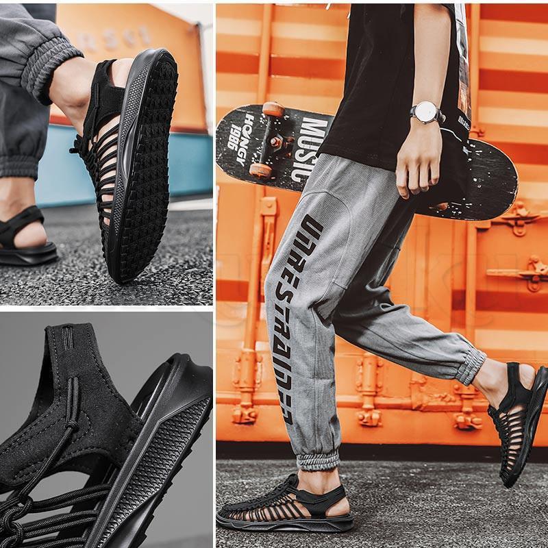 スニーカーサンダル スポーツサンダル メンズ 編み込み カジュアルシューズ スリッポン 履きやすい 疲れにくい 靴 アウトドア 夏用 コンフォート : 旅とびshokin - 通販 ...